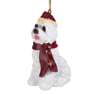 Design Toscano JH576302 Boston Terrier Urlaub Hund Ornament Skulptur Malteser Full Color