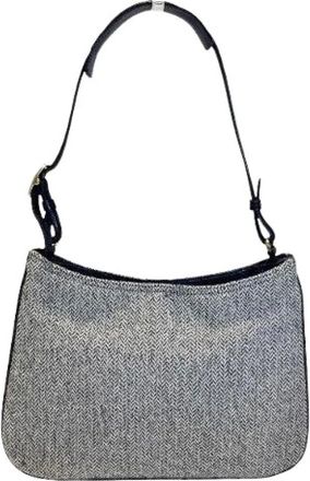 Coach Sac 2-en-1 en laine et cuir &agrave; chevrons Pre-owned - Femme - Pre-owned - Gris - Taille: ONE Size