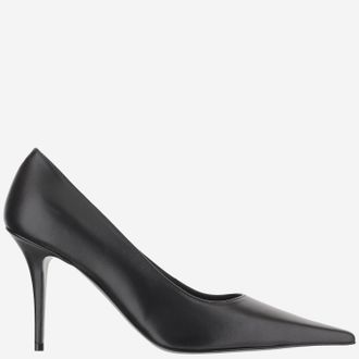 Amina Muaddi Womens Barbara Pump Nappa Leather Pumps Black
