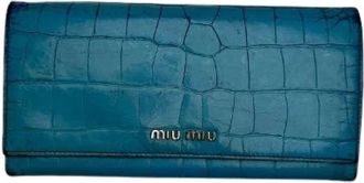 Miu Miu Portefeuille Vintage Pr&eacute;-poss&eacute;d&eacute; - Femme - Pre-owned - Bleu - Taille: ONE Size