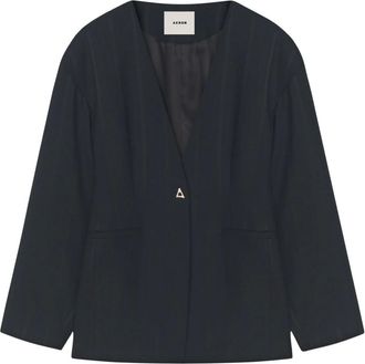 &Aacute;eron Femme, Vestes, Noir, Taille: 38 FR Collarless Waisted Blazer