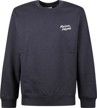 Maison Kitsun&eacute; Homme, Sweatshirts et sweats &agrave; capuche, Bleu, Taille: XS Handwriting Comfort SweaT-shirt