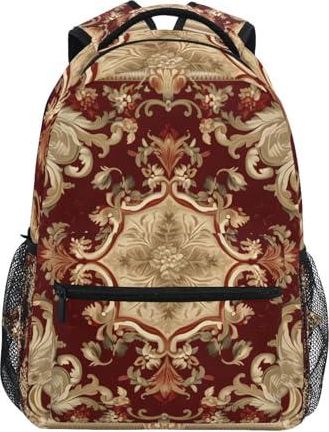 Generic Mandala Rouge Boh&egrave;me Azt&egrave;que Fleur Sacs D&Eacute;cole Antivol Cartables Scolaires L&eacute;ger Cartable Scolaire Pour V&eacute;lo Pc Sport 29X40Cm