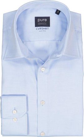 Pure Herren Hemd blau Baumwolle