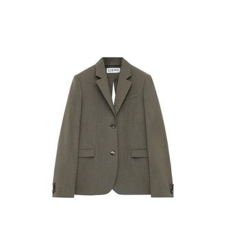 Loewe Blazer droit en laine m&eacute;lang&eacute;e