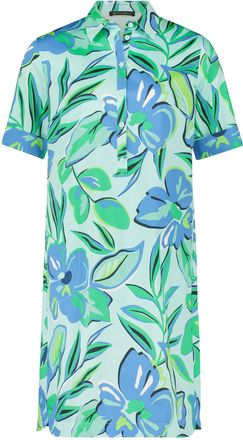 Betty Barclay Damen Hemdblusenkleid mit Aufdruck 40, Green/Blue