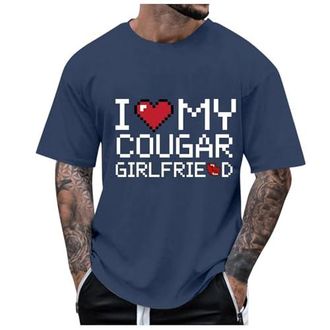 Generic T-shirt imprim&eacute; &agrave; manches courtes pour homme avec inscription &laquo; 2026 Valentines Day I Loved My Girlfriend &raquo;, bleu marine, 3XL