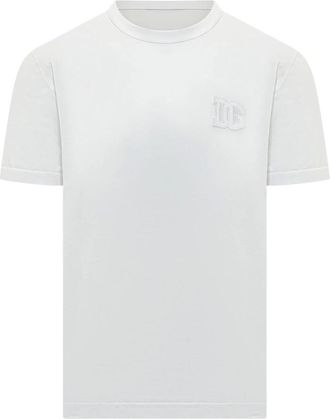 Dolce & Gabbana Homme, Tops, Blanc, Taille: M T-shirt &agrave; Manches Courtes