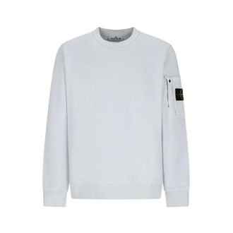 Stone Island Homme, Sweatshirts et sweats &agrave; capuche, Bleu, Taille: XL SweaT-shirt ras du cou en molleton de coton