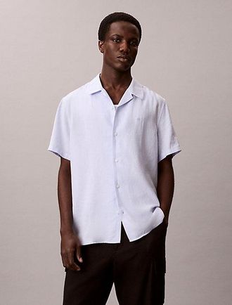 Calvin Klein Chemise &agrave; manches courtes en lin m&eacute;lang&eacute;