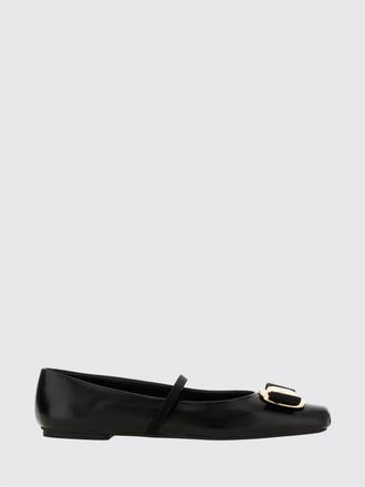 Ferragamo Ballerines Mary Jane New Vara en nappa avec bout carr&eacute; et naud iconique