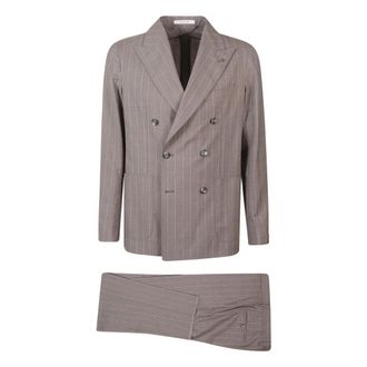 Tagliatore Nadelstreifen-Anzug mit doppelreihigem Sakko - - Suits - Herren - Braun - 2XL