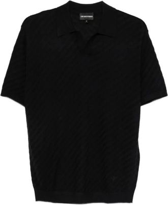 Emporio Armani Homme, Tops, Bleu, Taille: M Polo Jacquard