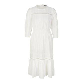 Joop Femme, Robes, Blanc, Taille: 40 FR Robe Blanche en Coton avec Broderie