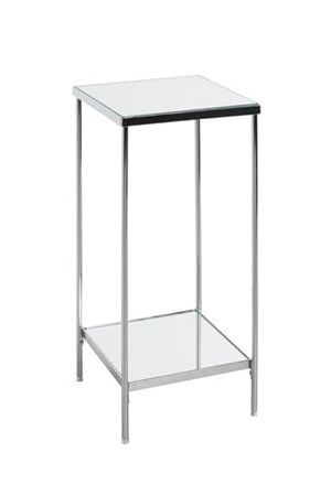 Haku Möbel Blumensäule, Chrom, Metall, Spiegel 5 mm - Maße: B 28 x H 66 x T 28 cm, Style: Art Deco