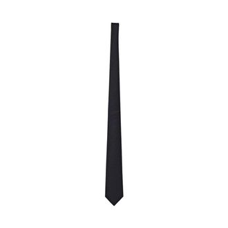 Emporio Armani Krawatte aus reiner Seide mit Jacquard-Monogramm - - Accessories - Herren - Blau - ONE SIZE