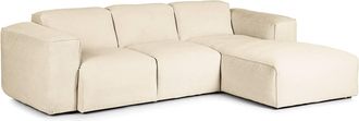 Studio Copenhagen home24 Ecksofa 3-Sitzer mit Longchair Beige Cordstoff Snor 251cm Longchair davorstehend rechts Modern