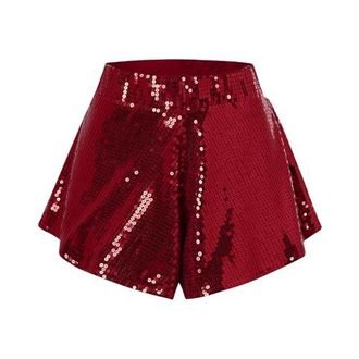 Generic Short &agrave; paillettes pour femme, haute &eacute;lasticit&eacute;, extensible avec perles et paillettes, parfait pour les spectacles de bar, spectacles de sc&egrave;ne, pantal