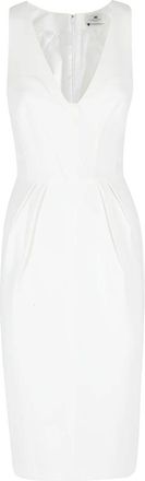 Elisabetta Franchi Femme, Robes, Blanc, Taille: 40 FR Robe en cr&ecirc;pe l&eacute;ger