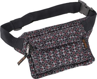Guru Shop Bedruckte Stoff Sidebag & G&uuml;rteltasche, Farbenfrohe Bauchtasche, H&uuml;fttasche - Schwarz, Unisex - Erwachsene, Baumwolle, 15x20x4 cm