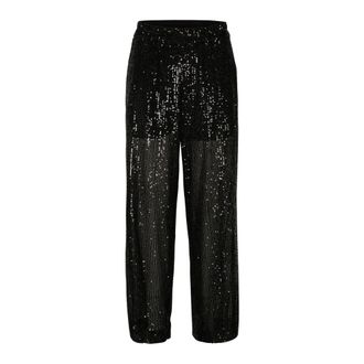 Gestuz Femme, Pantalons, Noir, Taille: 40 FR Pantalon Large à Paillettes Noir