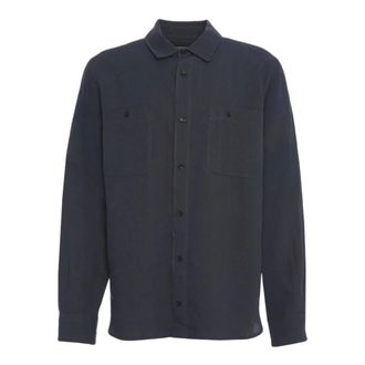 Amaranto Amar&aacute;nto, Homme, Chemises, Bleu, Taille: S Camicia in lino tasche applicate sul petto
