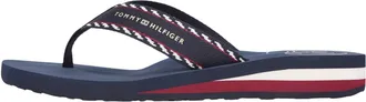 Tommy Hilfiger Damen Hilfiger Webbing Beach Sandal Fw0Fw09038 Zehentrenner, Blue (Space Blue), 37 EU