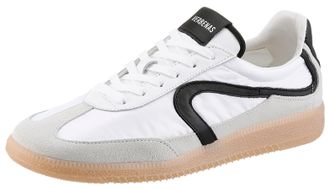 Verbenas Sneaker VERBENAS SIMON, Herren, Gr. 42, wei&szlig;, schwarz, Leder, Textil, Veloursleder, unifarben mit Farbeins&auml;tzen, Schuhe Sneaker, Retrosneaker, Schn&uuml;rs