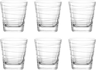 Leonardo Vario Struttura Wasser-Gläser, 6er Set, spülmaschinengeeignete Saft-Gläser, Trink-Becher aus Glas mit Muster, Getränke-Set, 250ml, 019449