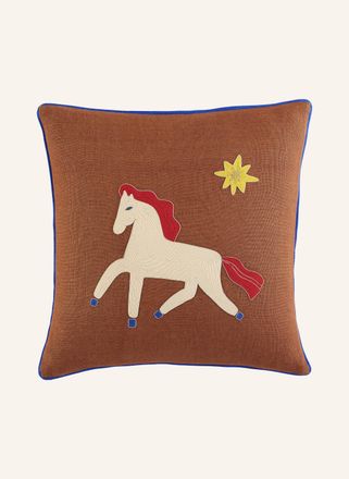 Jonathan Adler Jonathan Adler Dekokissen Playa Horse Aus Leinen braun