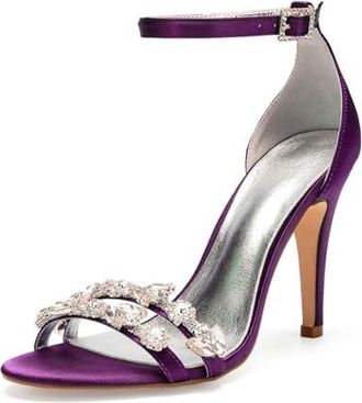 Generic Chaussures De Mariage Femmes Mari&eacute;e Sexy Open Toe High Heels Bureau Travail Soir Hauts Sandale 10.5Cm,Violet,42 EU