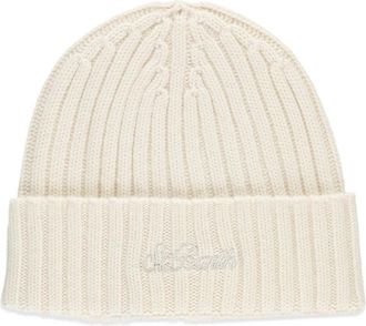 Saint Barth Homme, Accessoires, Beige, Taille: ONE Size Bonnet Beanie &Eacute;lastique C&ocirc;tel&eacute; Ivory