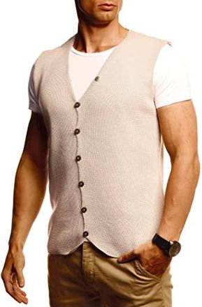 LEIF NELSON Gilet pour homme, pour loisirs, affaires, fête, mariage, sous veste, en tricot fin, gilet de costume, homme, gilet tricoté, tshirt à manches courtes, 