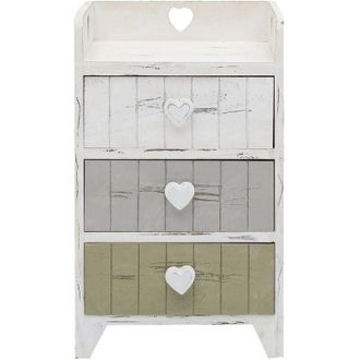 Mobili Rebecca Rebecca Mobili Nachttisch drei Schubladen Holz mehrfarbig Shabby 58x35x27