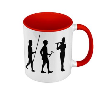 Fabulous Tasse in Premium-Qualit&auml;t, Rot - Evolution Querfl&ouml;te Musik Instrument Musiker - Tasse mit Henkel und farbigem Innenfutter