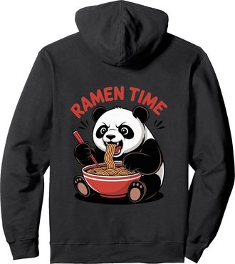 Shinkai Aggressiver Panda mit Ramen Japan Streetwear Pullover Hoodie