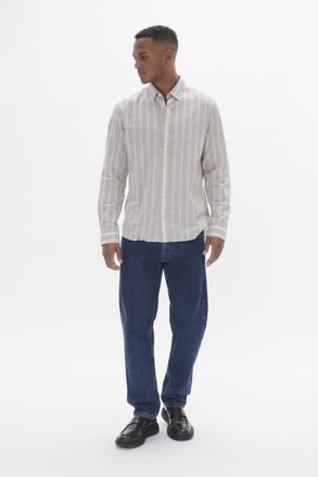 Matinique Langarm - Hemd Gerade Passform beige