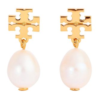 Tory Burch Femme, Accessoires, Jaune, Taille: ONE Size Kira Pearl Drop Earring