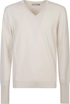 Ballantyne Homme, Pulls, Beige, Taille: M Pull uni à col en V