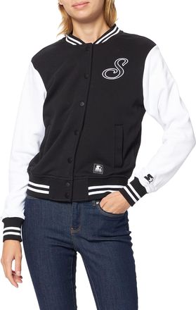 Starter Black Label Damen Ladies Starter Sweat College Jacket Black/White, L