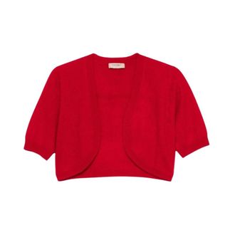 Twinset Kurz&auml;rmeliger Woll-Bolero - - Knitwear - Damen - Rot - M