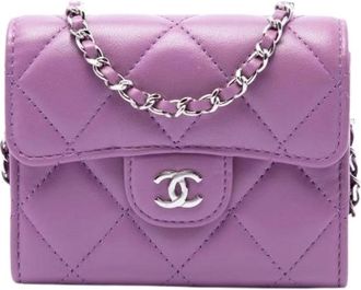 Chanel Porte-cartes sur cha&icirc;ne Pre-owned - Femme - Pre-owned - Violet - Taille: ONE Size
