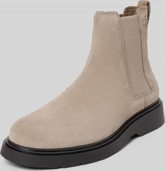 Calvin Klein Jeans Chelsea-Boots aus Leder-Textil-Mix mit elastischen Einsätzen