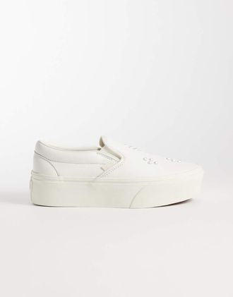 Vans Classic Stackform slip-on &agrave; clous blanc cass&eacute;
