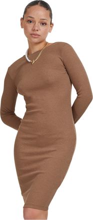 Urban Classics Damen Ladies Rib Dress Kleid, darkkhaki, 4XL