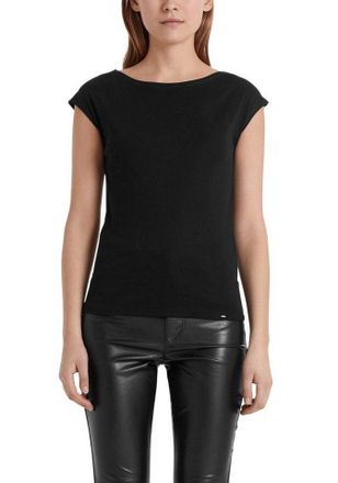 Marc Cain T-Shirt Collection Essential Premium Damenmode Basic-Shirt mit weitem Ausschnitt