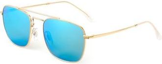 JIM HALO R&eacute;tro Carr&eacute; Lunettes de Soleil Lentille en Verre Premium Lunettes M&eacute;talliques Plates Hommes Femmes