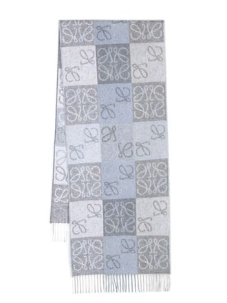 Loewe &eacute;charpe &agrave; logo en jacquard - Bleu