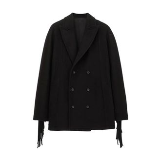 Carven Manteau Droit &agrave; Franges - Femme - Manteaux - Noir - Taille: 36 FR