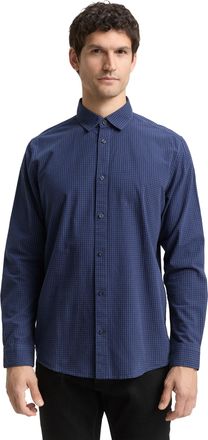 Tom Tailor Herren 1048439 Regular Fit Hemd Mit Karomuster, 38955 - Blue Vichy Check, S EU